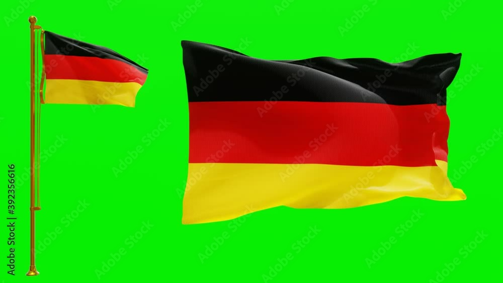 Flags of Germany with Green Screen Chroma Key High Quality 4K UHD 60FPS ...
