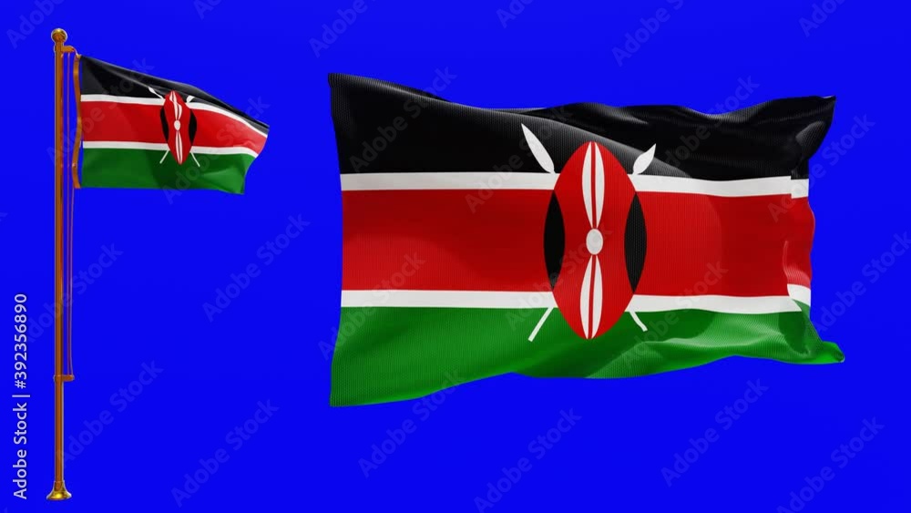 Flags of Kenya with Green Screen Chroma Key High Quality 4K UHD 60FPS ...