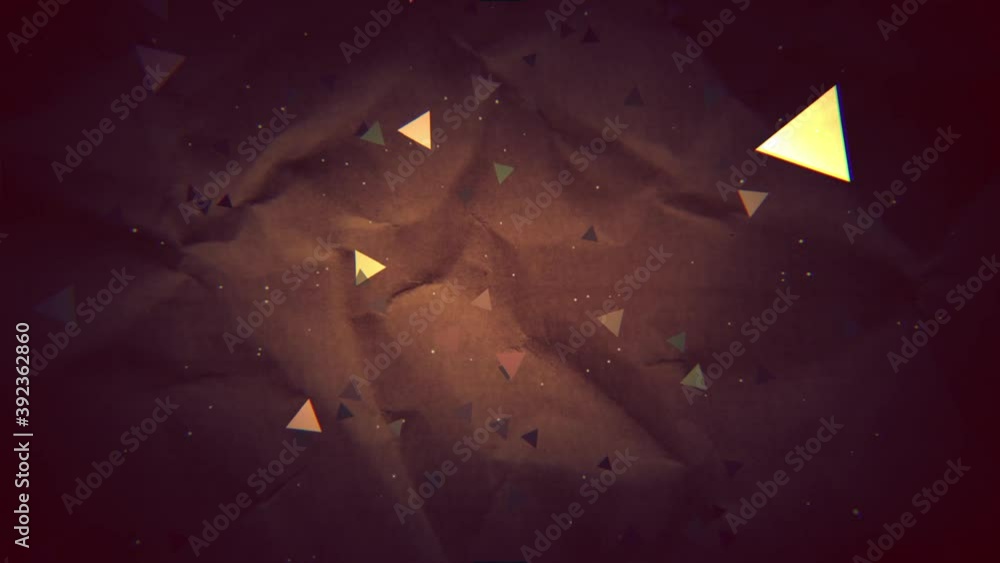 An abstract motion background with large triangles floating over a ...