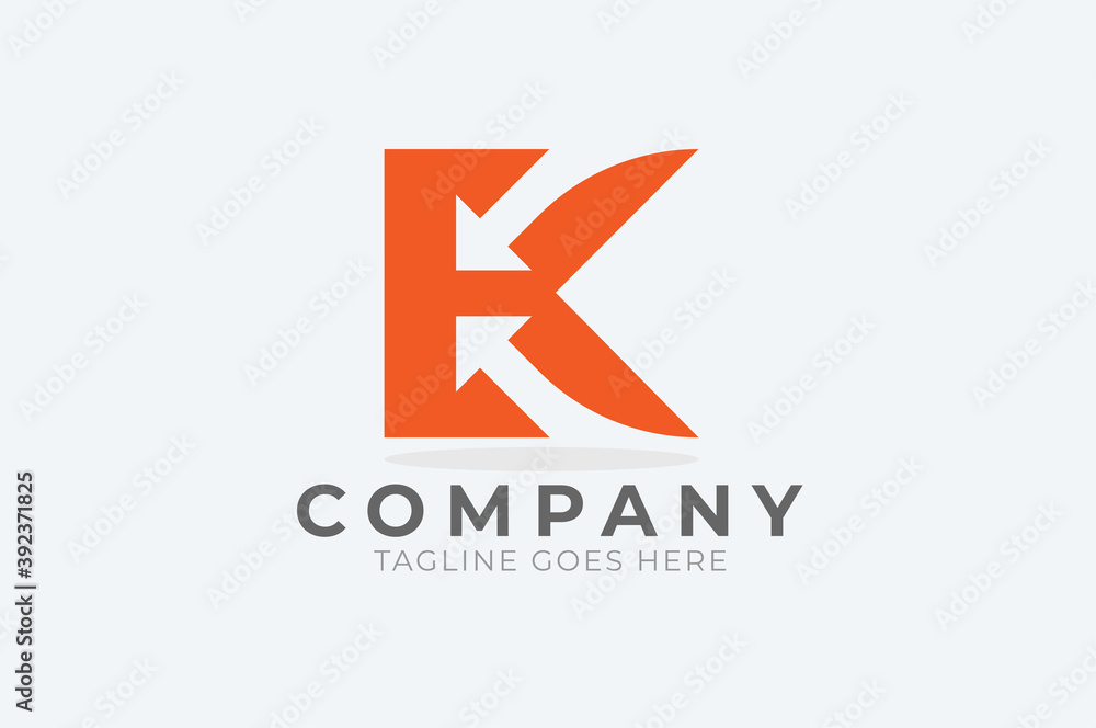 Initial K Logo, letter K with with arrow inside, Usable for Business ...