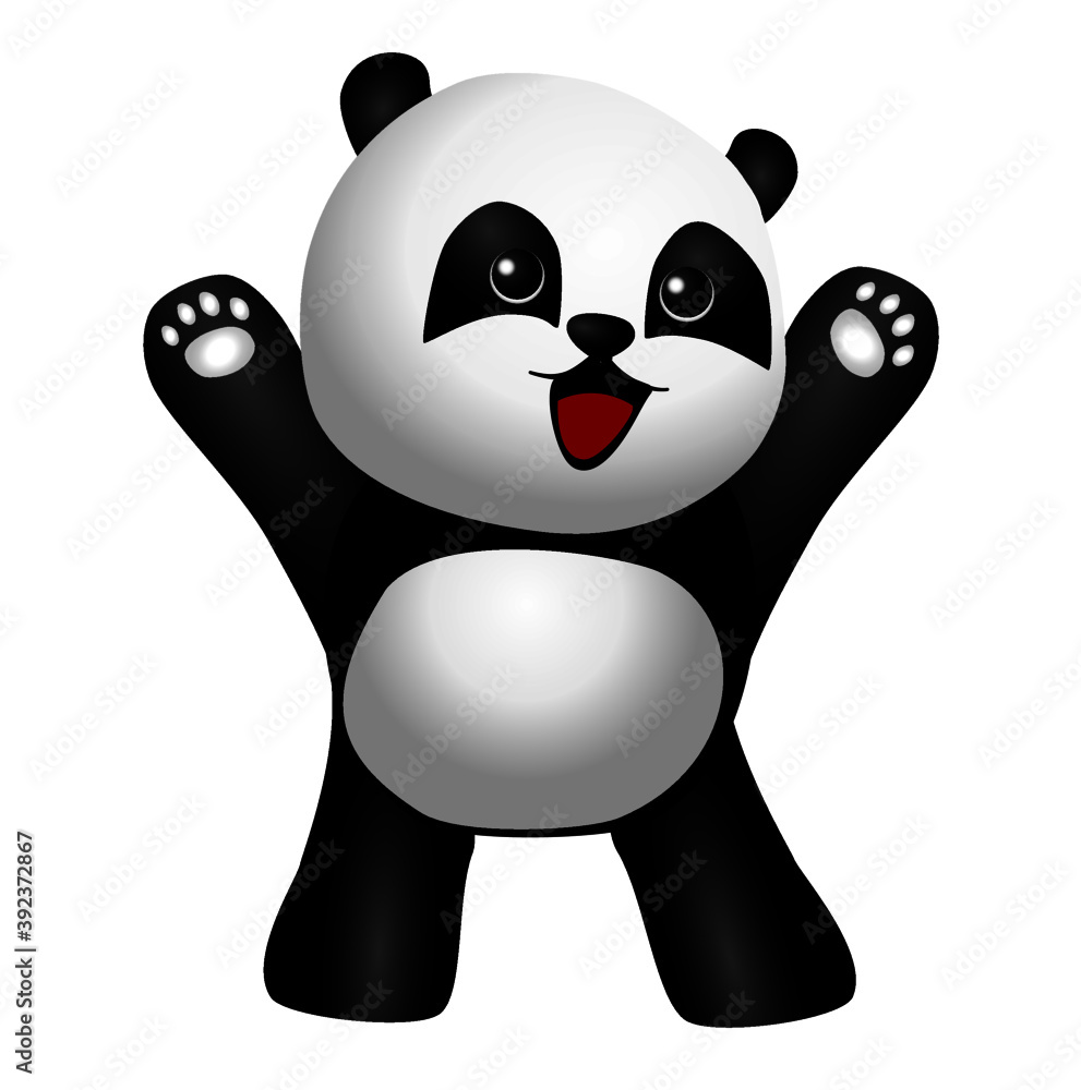 cartoon baby panda standing hands up Stock Vector | Adobe Stock