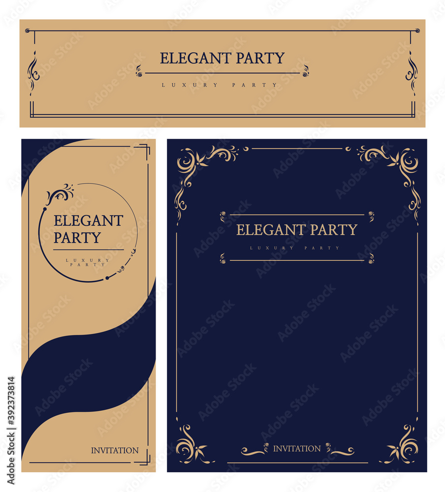 [Vector] Elegant party invitation design frames Stock Vector | Adobe Stock