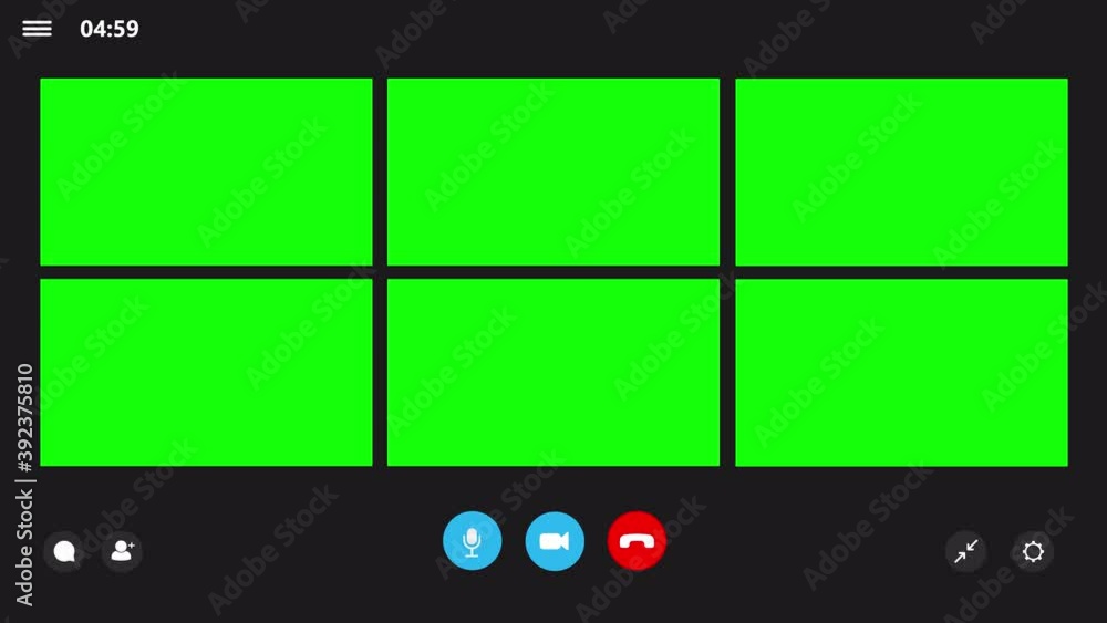 Six monitor Video Call meeting conference interface animation with ...