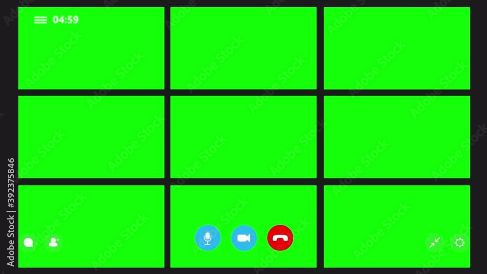 Nine monitor Video Call meeting conference interface animation with ...