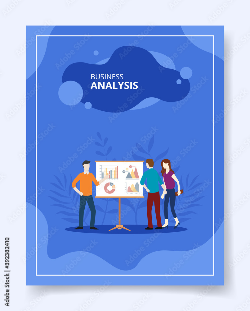 Business analysis people analytic chart diagram on screen for template ...