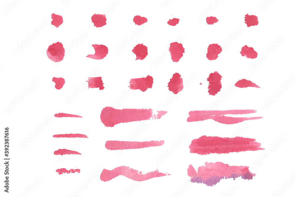 Red Color watercolor brush vector set Stock Vector | Adobe Stock