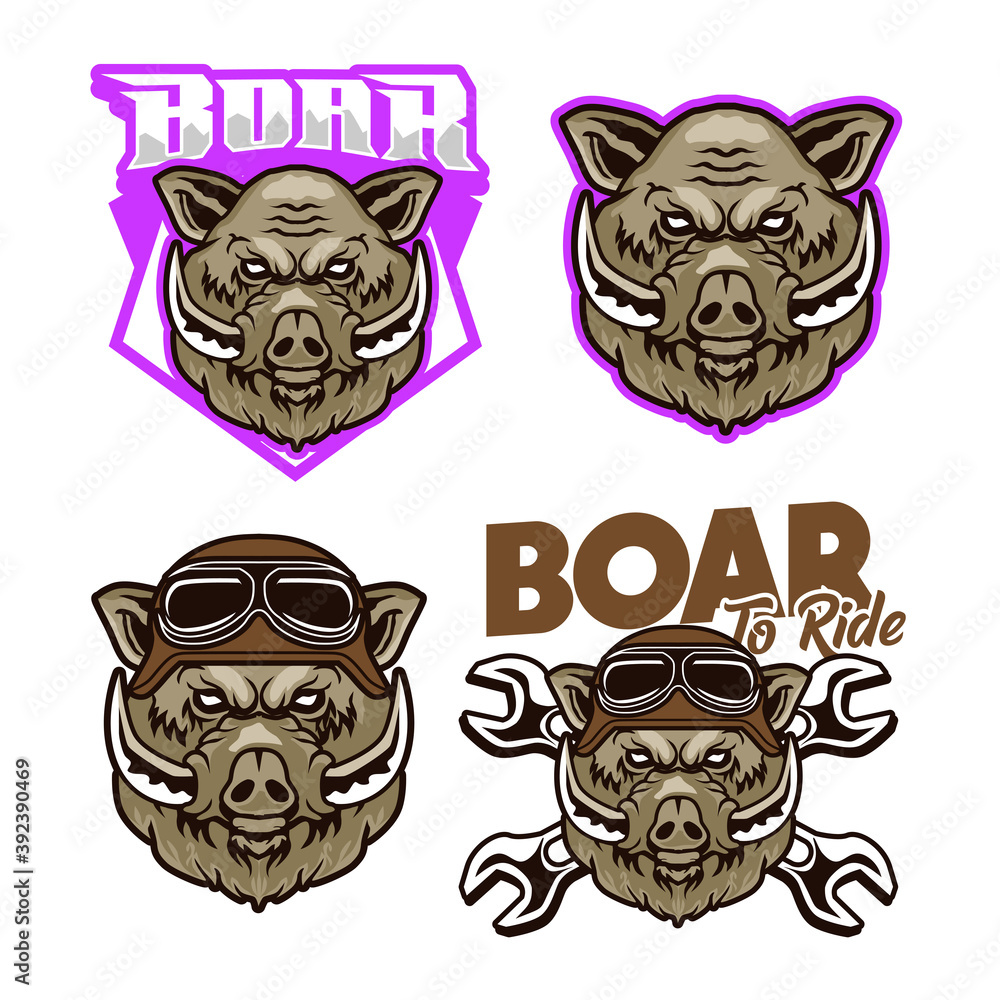 Boar mascot logo. Boar logo icon. Boar vector illustration Stock Vector ...