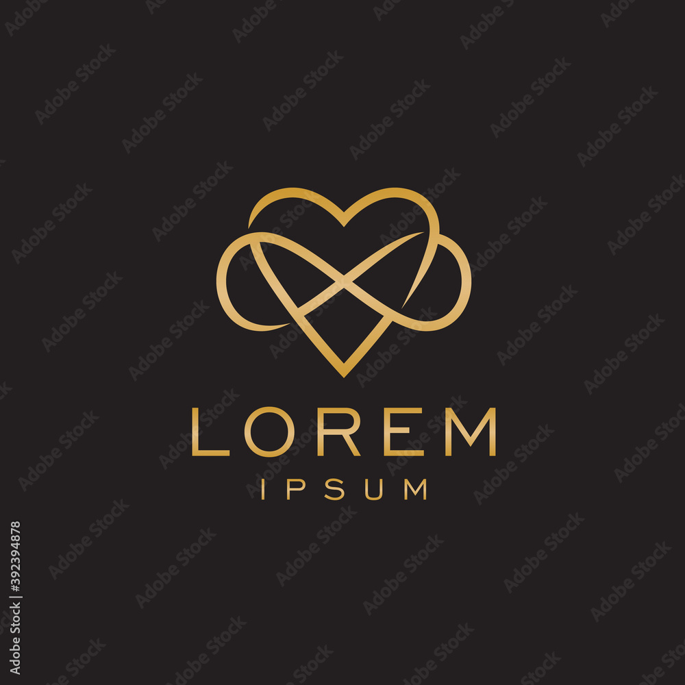 Infinity Love Modern and elegant heart logo design vector Stock Vector ...