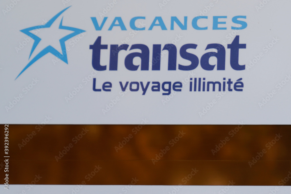 transat logo text and sign on store office of travel agency Stock Photo ...