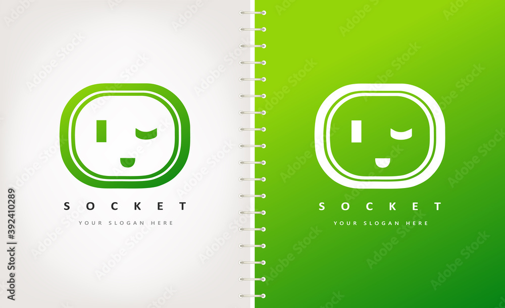 Socket logo vector. Electrical outlet winks. Electricity design. Stock ...
