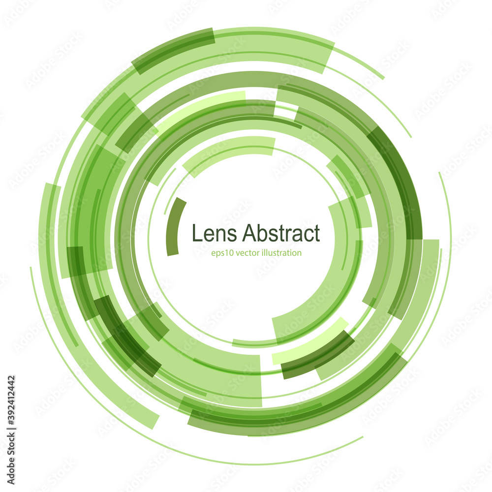 3D circular logo, abstract technology symbol design, rotating vector ...