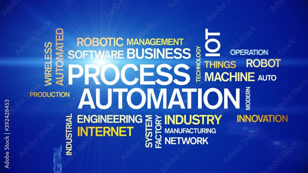 4k Process Automation Animated Tag Word Cloud;Text Design Animation ...