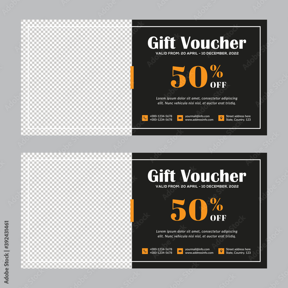 Vector illustration, creative business voucher template can be used for ...