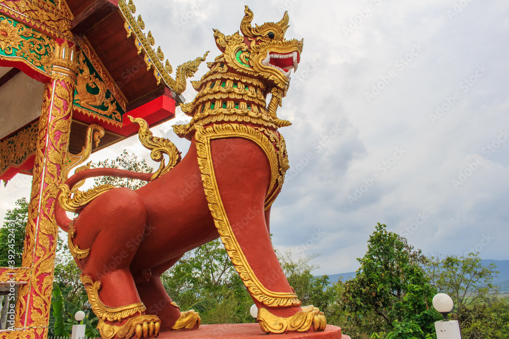 Legendary animal art of temples in Thailand Stock Photo | Adobe Stock