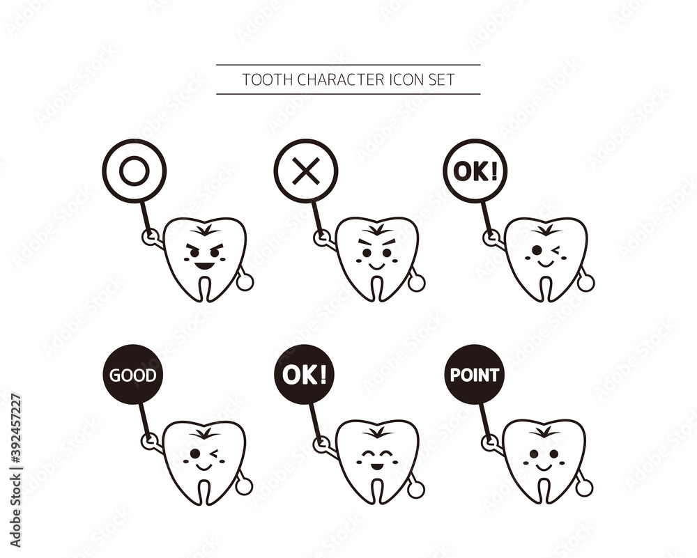 Vector illustration set of tooth characters. Orthodontics Stock Vector ...