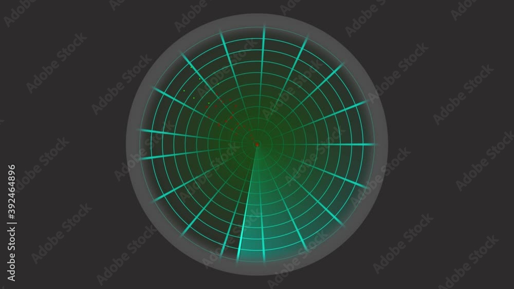 Radar HUD Screen Animation with moving targets. Sonar Screen For ...