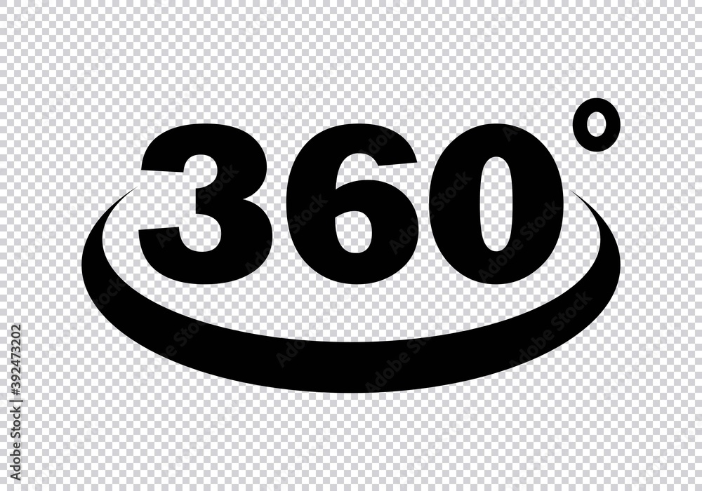 360 degrees Icon. 360 degrees Icon in Transparent background drawing by ...