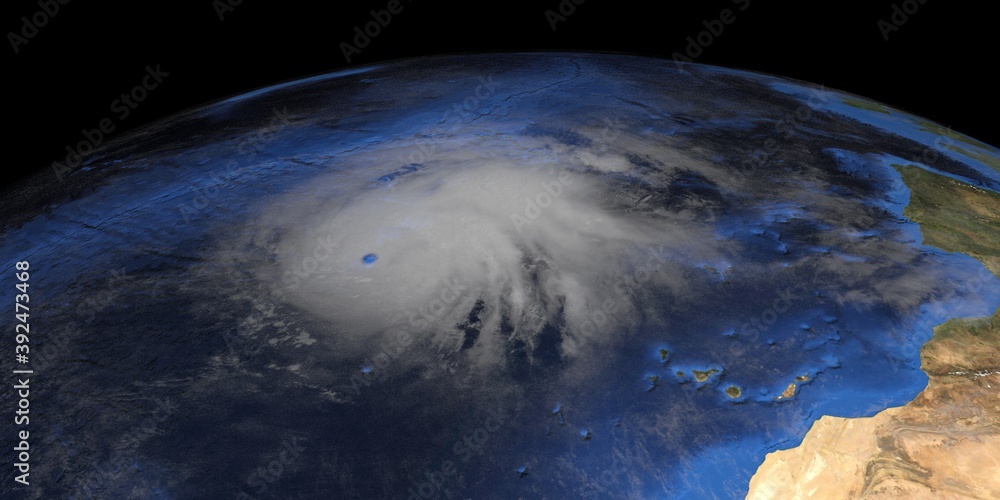 Hurricane from Space. Elements of this high resolution 3d illustration ...