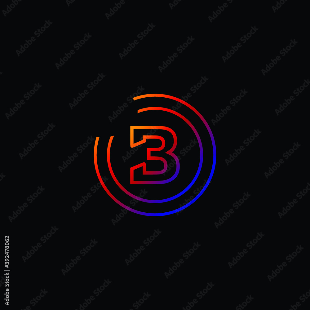 Vetor de Elegant Design of B Alphabet .Purple And Pink Color Gradient ...