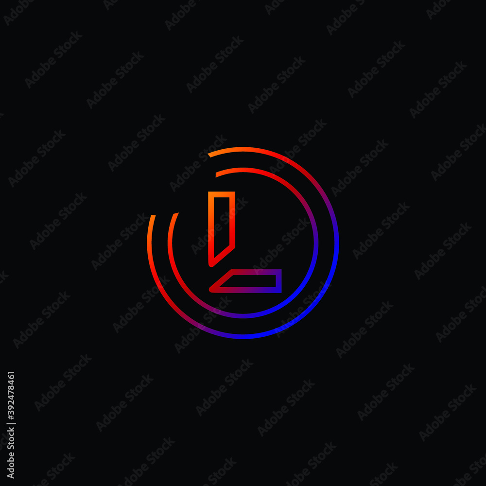 Elegant Design of L Alphabet .Purple And Pink Color Gradient Enclosure ...