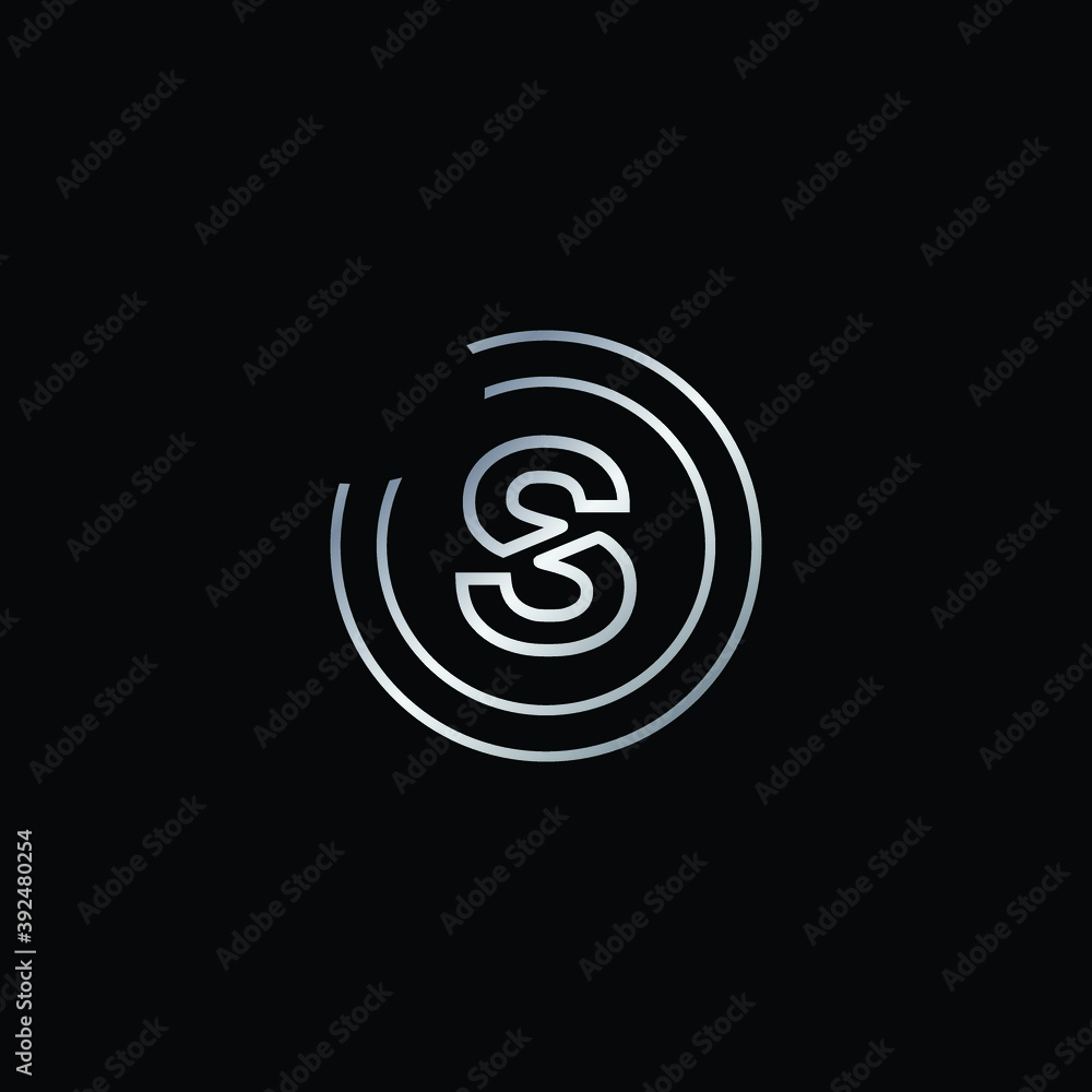 Elegant Design of S Alphabet . Silver Enclosure Logo Design For Letter ...