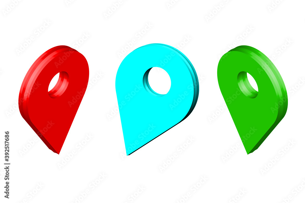Map pointer 3d pin. Location symbols vector. Web location point ...