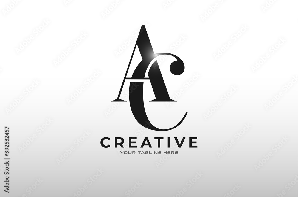 Initial letter A and C logo isolated on white background, Flat Logo ...