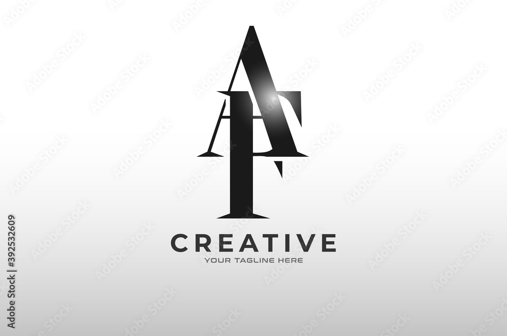 Initial letter A and F logo isolated on white background, Flat Logo ...