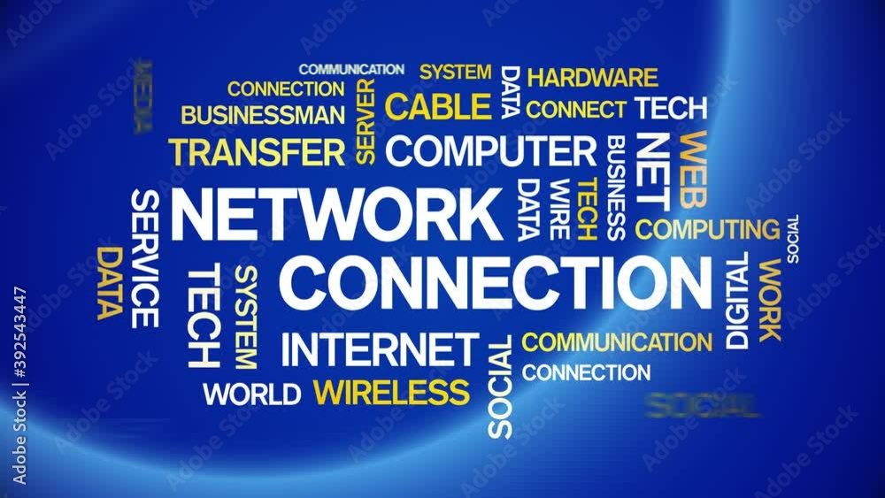 4k Network Connection Animated Tag Word Cloud;Text Design Animation ...