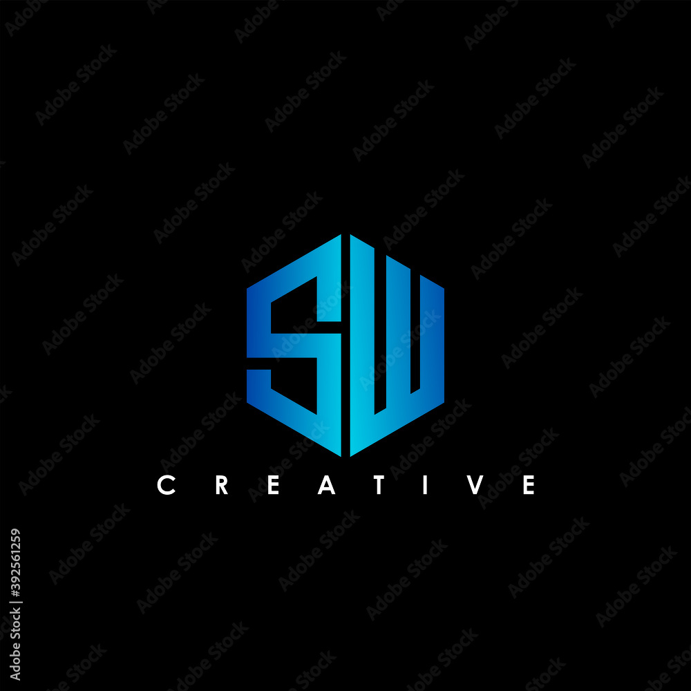 SW Letter Initial Logo Design Template Vector Illustration Stock Vector ...