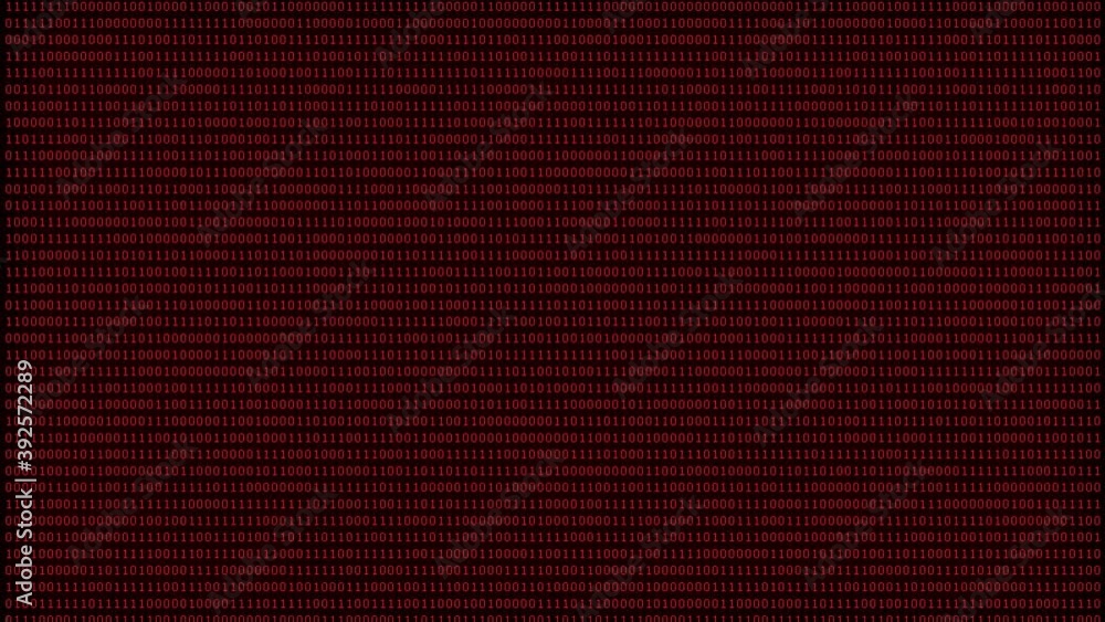Digital number background with binary code. Wiggle number and red digits moving on screen ...