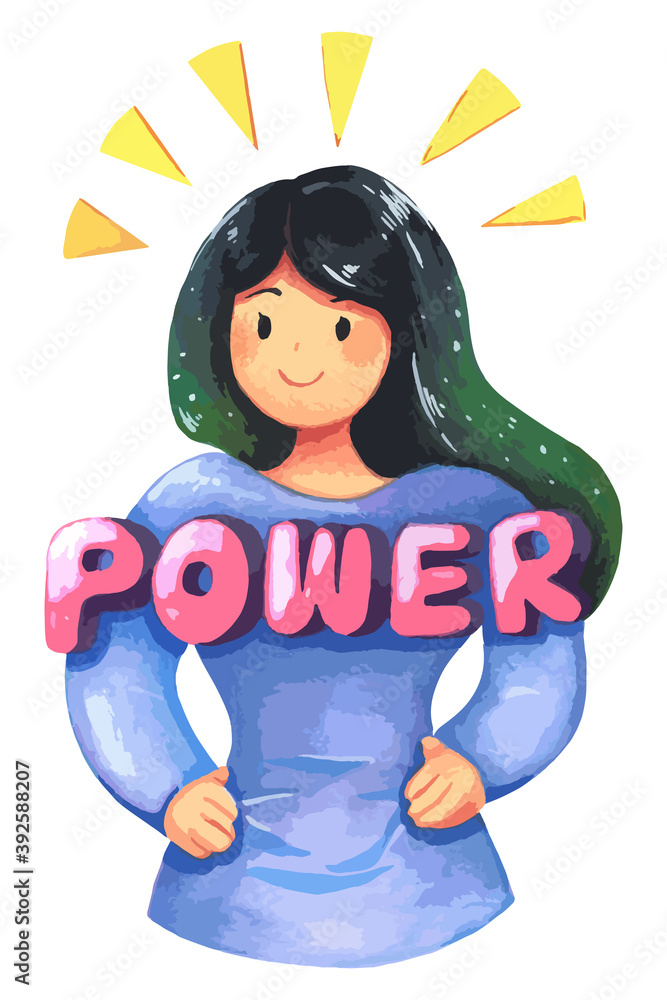 Smart woman watercolor clipart. Office girl cartoon character, Drawing ...