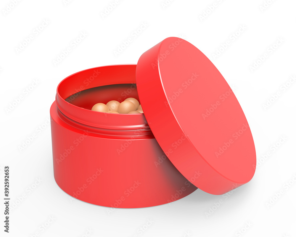 Blank Powder balls with Container for Mockup And Branding Design. 3d ...