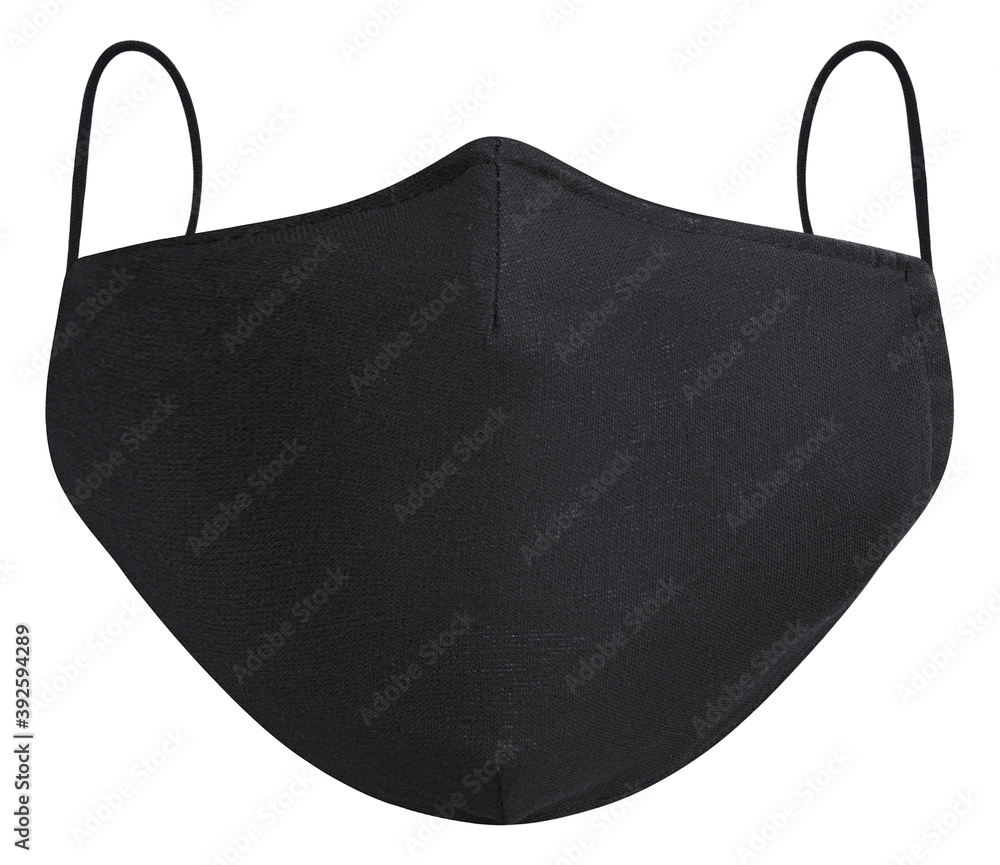 Black Face Mask Mockup front view, dark dust mask 3d rendering isolated ...