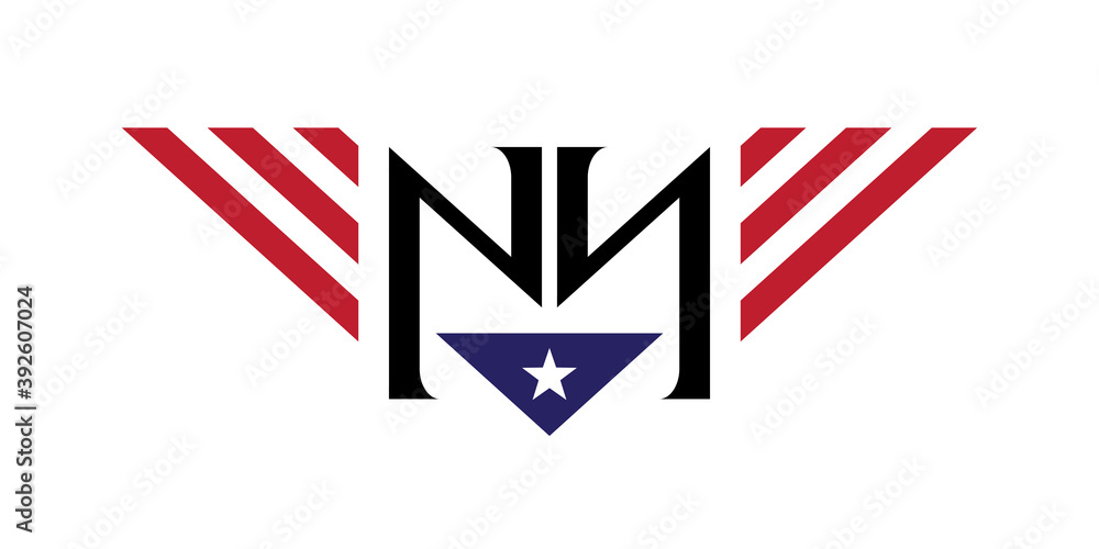 Stylized letters N and Y, symbolizing New York. Label or design element ...
