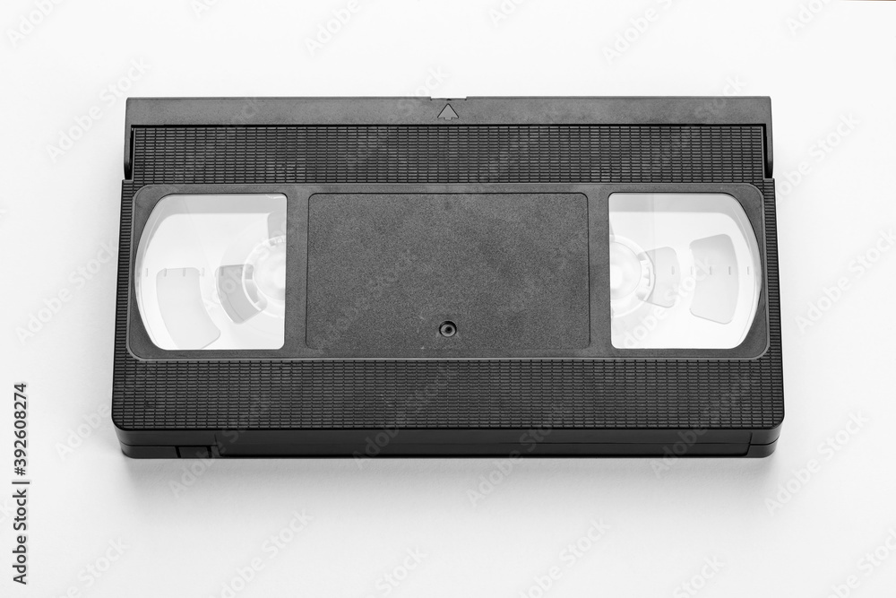 Old black vintage vhs, top view isolated on white background, cut out ...