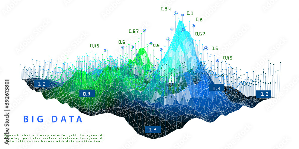 Abstract analytical background with wireframe algorithm analyze data on white. Quantum ...