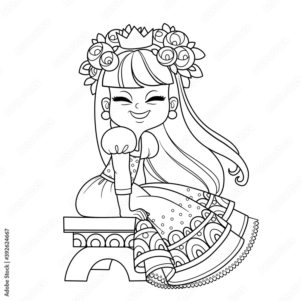People Sitting On A Bench Coloring Pages