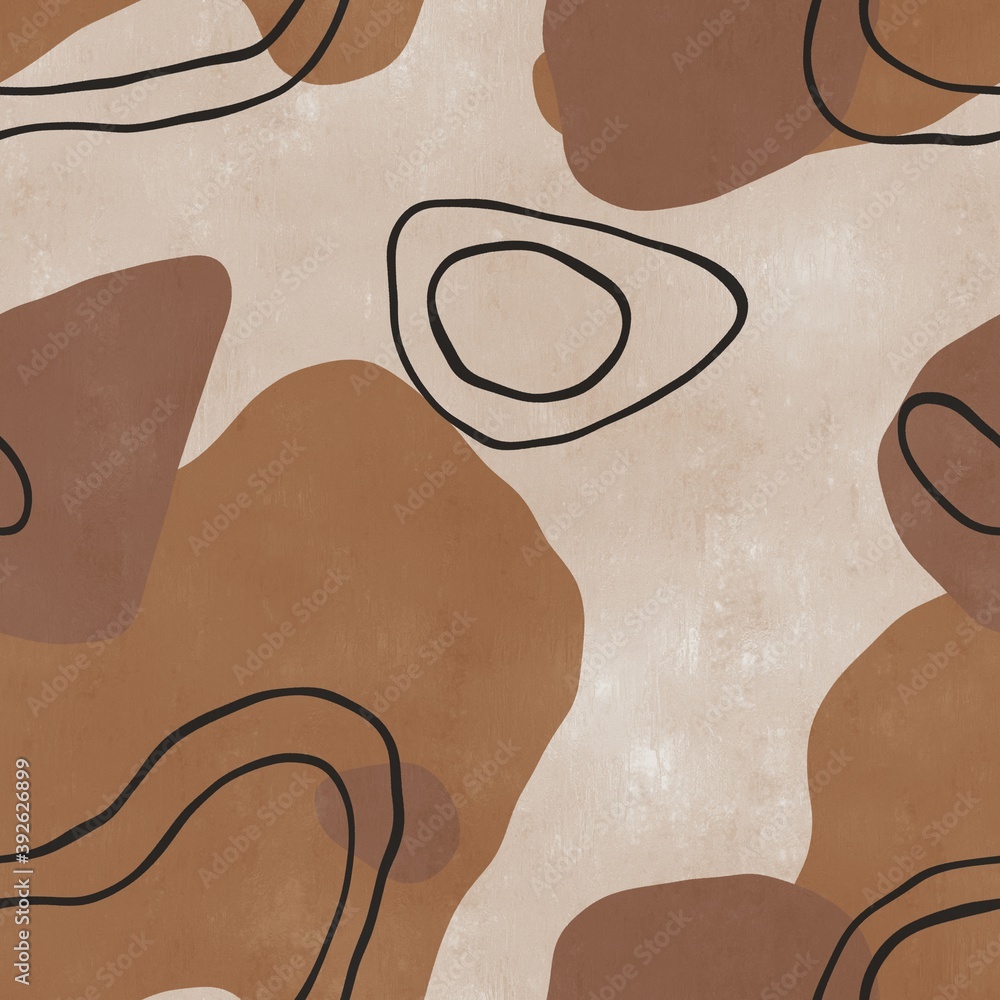 Seamless organic rounded curvy shapes naive design. High quality ...