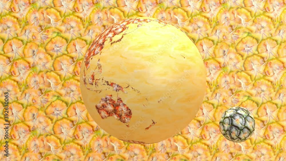 Vidéo Stock Tropical exotic yellow fresh sweet juicy pineapple fruit ...