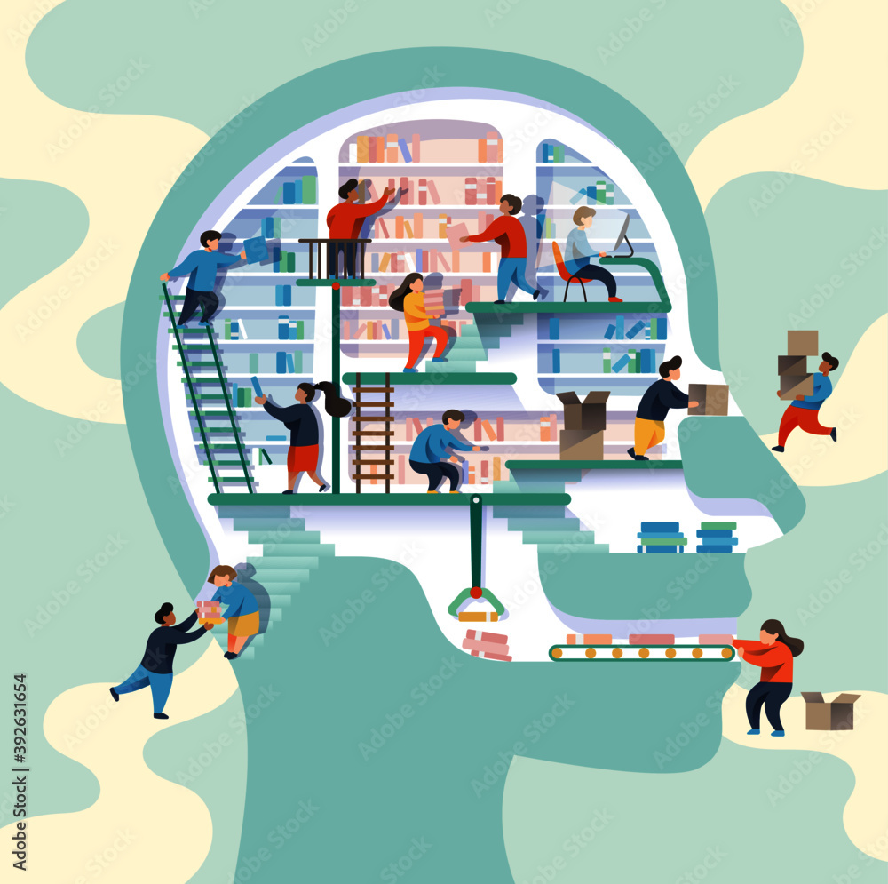 Artistic representation of how our brain works with external senses ...