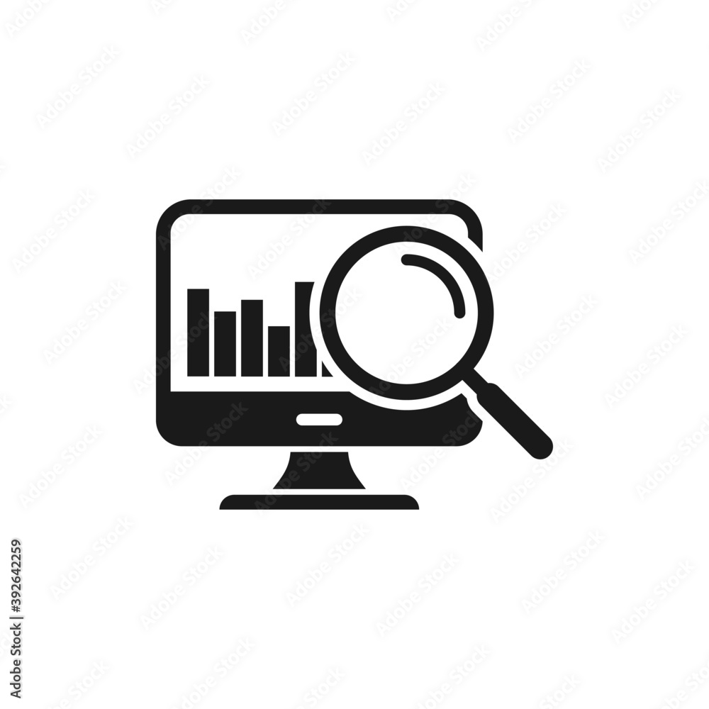 Monitoring icon design. Analysis symbol concept isolated on white ...