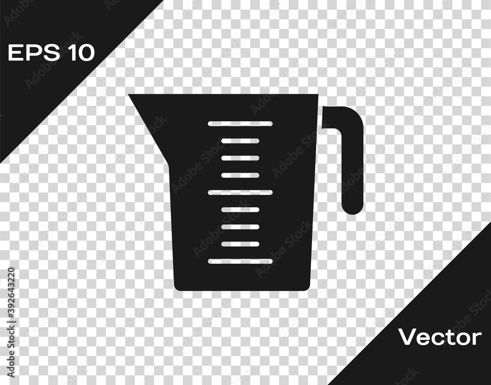 Black Measuring cup to measure dry and liquid food icon isolated on ...