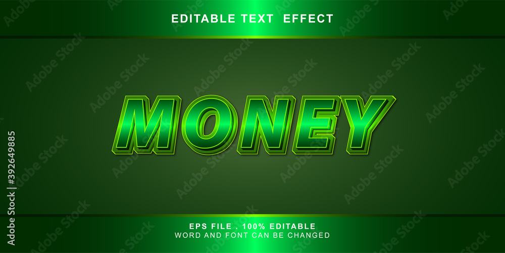 money text effect editable Stock Vector | Adobe Stock