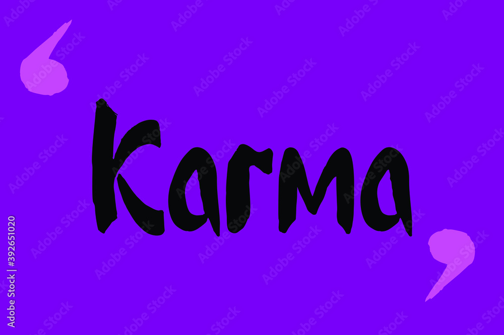 Karma Calligraphy Black Color Text On Purple Background Stock Vector ...