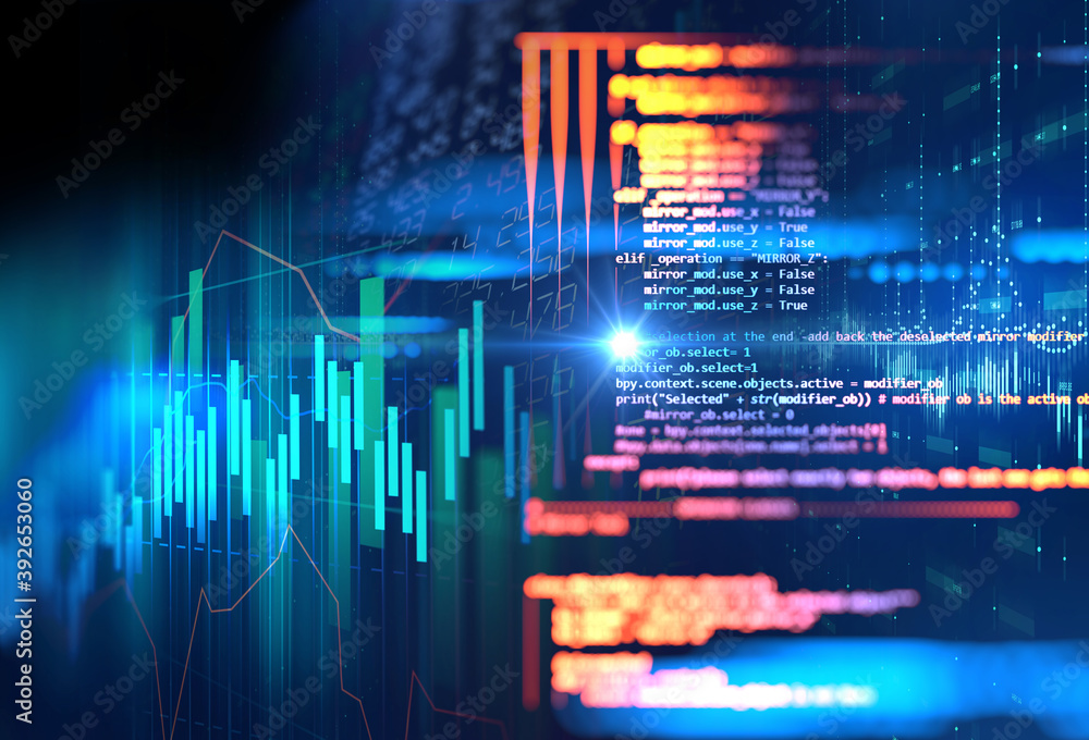 technical financial graph on technology abstract background Stock ...