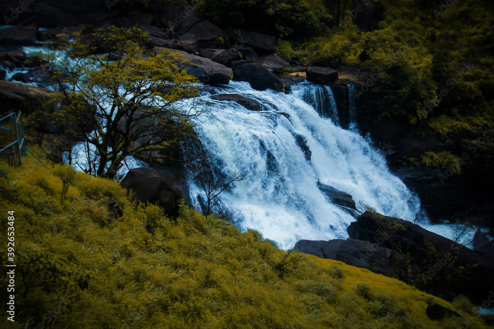 Beautiful natural waterfalls in incredible India, famous tourist ...