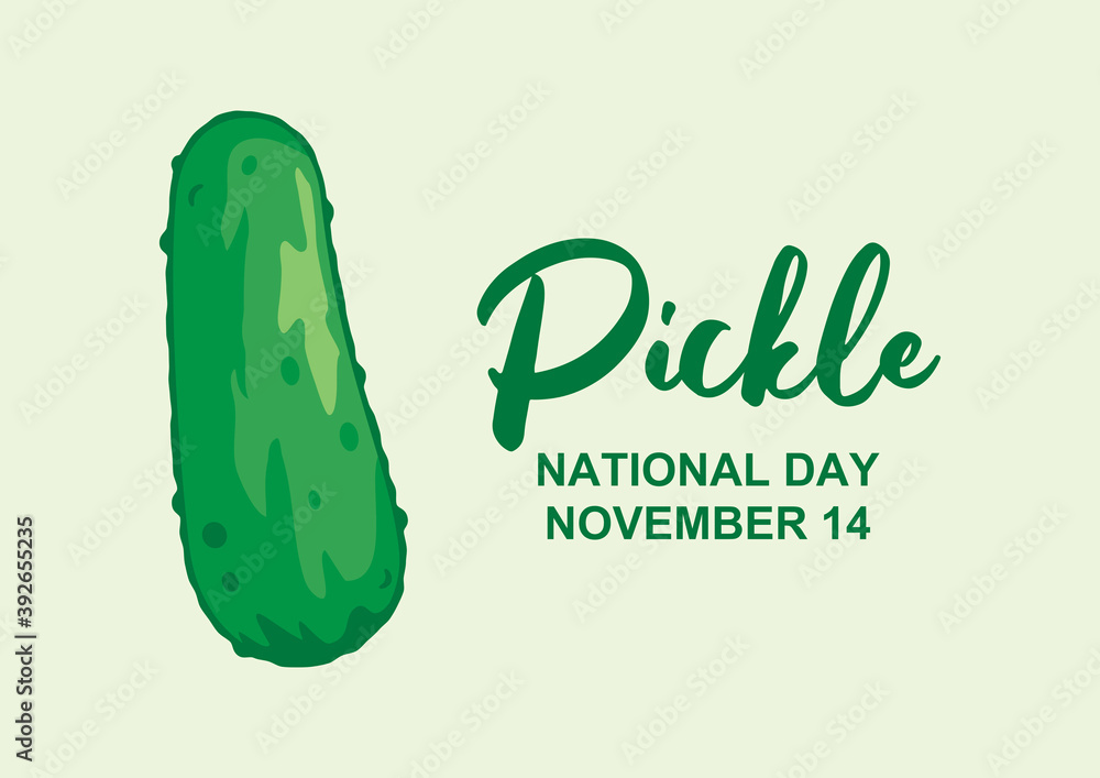 National Pickle Day vector. Green cucumber icon vector. Pickled ...