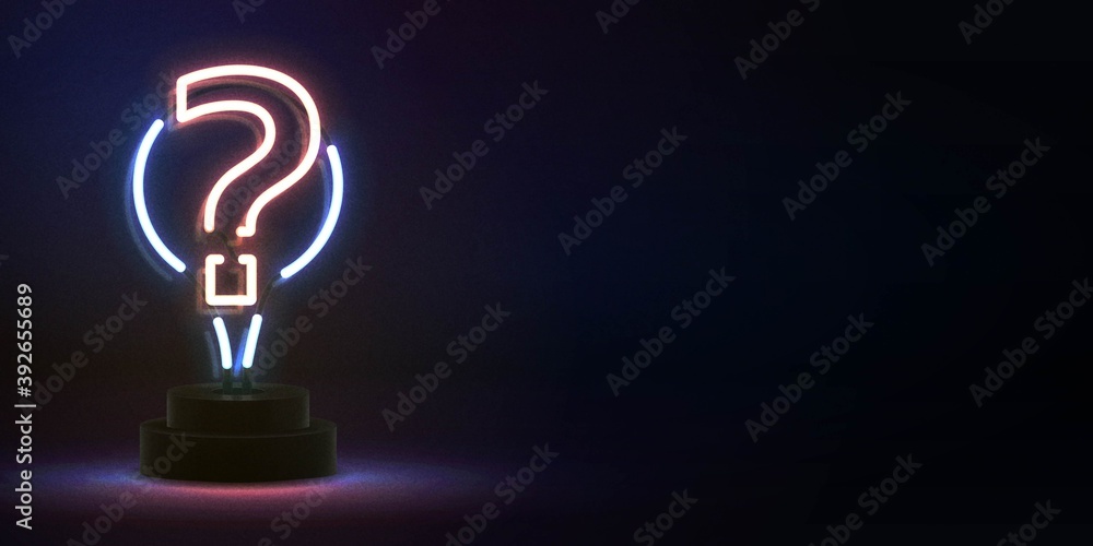 Vector realistic isolated neon sign of Quiz logo with copy space for ...