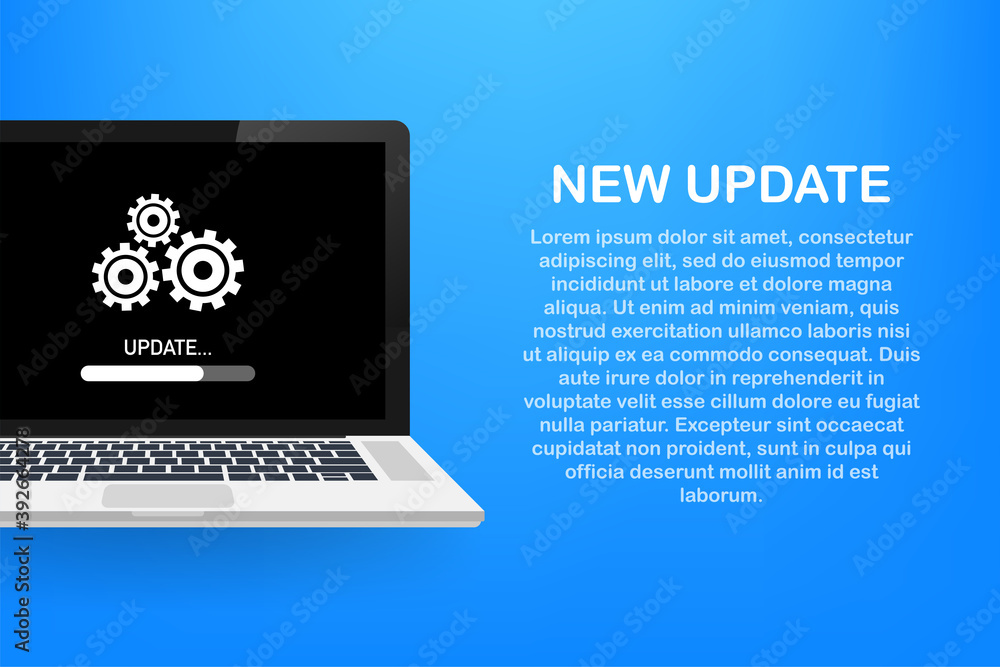 System software update, data update or synchronize with progress bar on ...